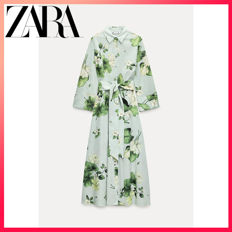 ZARA 24 Summer New Arrivals Women's ZW Series Flower Print Shirt-Style ...