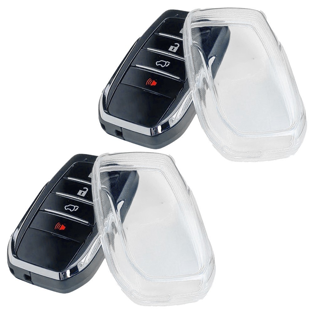 【Ready Stock】 2Pc For Toyota Transparent Clear Smart Car Key Fob Cover ...