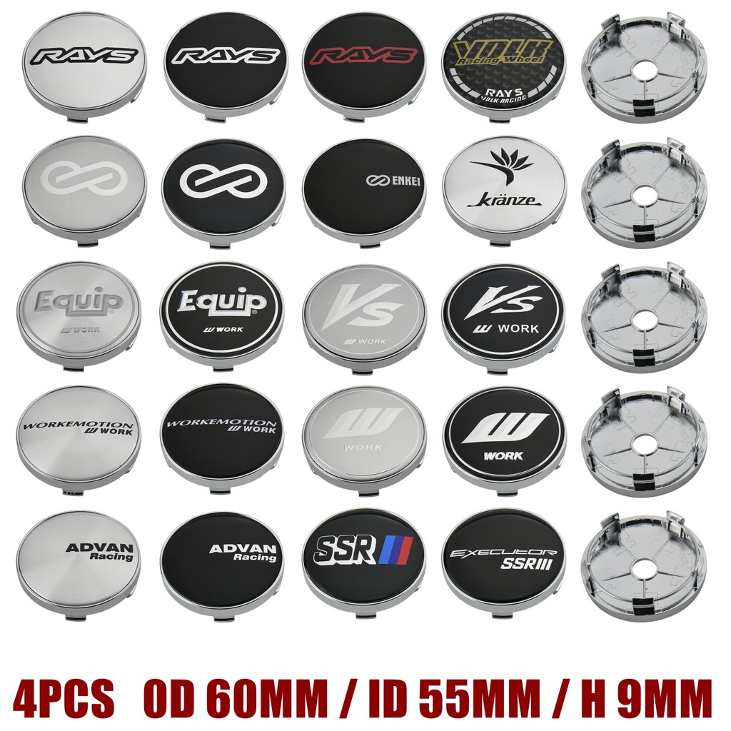 60mm RAYS Wheel Cap ADVAN Emblem WORK SSR Wheel Center Cap Wheel Hub ...