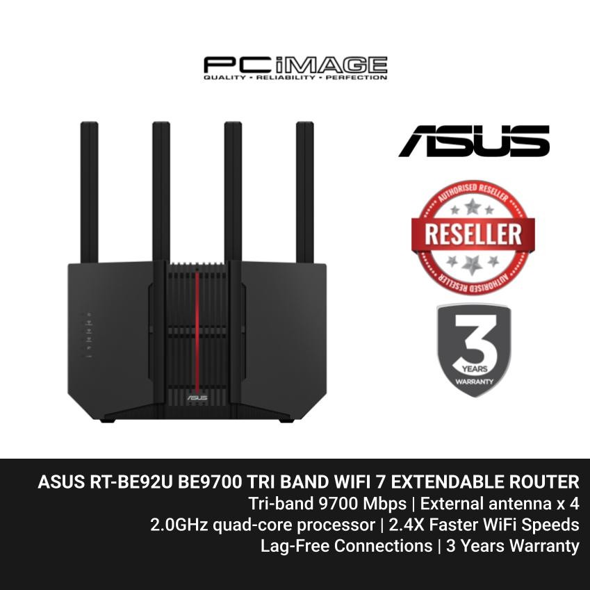 ASUS RT-BE92U BE9700 TRI BAND WIFI 7 EXTENDABLE ROUTER - 3YRS WARRANTY ...