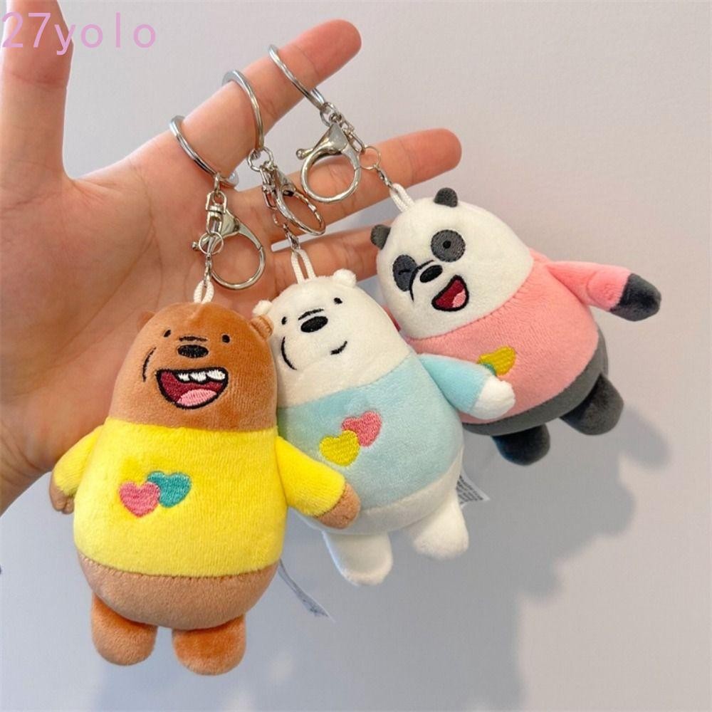 YOLO Ice Bear Keychain, Plushies Figures Cartoon We Bare Bears Pendant ...