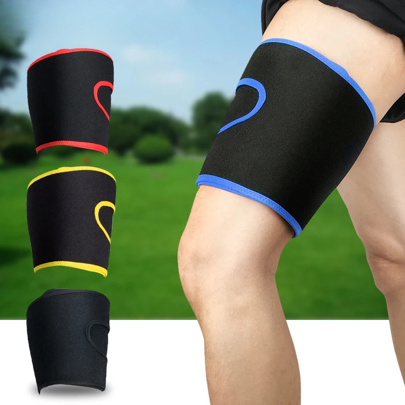 1Pcs Thigh Support Brace Adjustable Compression Thigh Sleeve with Non ...