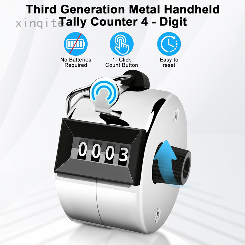 kuhong1 Metal Hand Tally Counter Clicker, 4 Digit Mechanical Palm Click ...