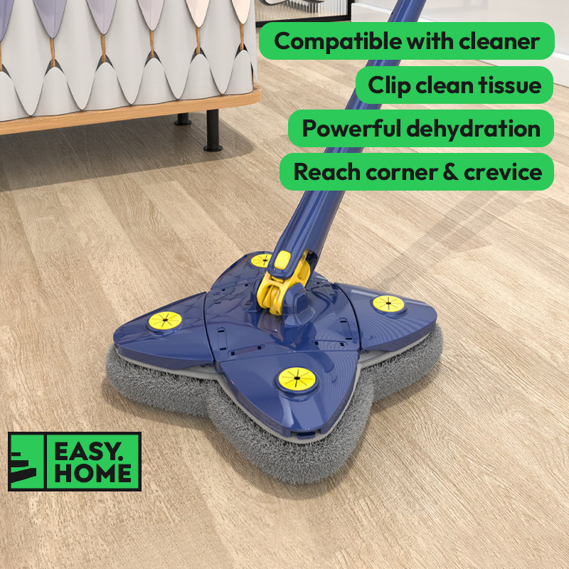 【SG Stock】 Triangle Corner Mop Adjustable Foldable Telescopic 360 ...