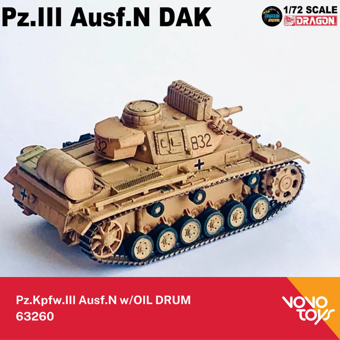 Miniature Tank 1/72 Pz.Kpfw.III Ausf.N w/Oil Drum Dragon | Shopee Singapore