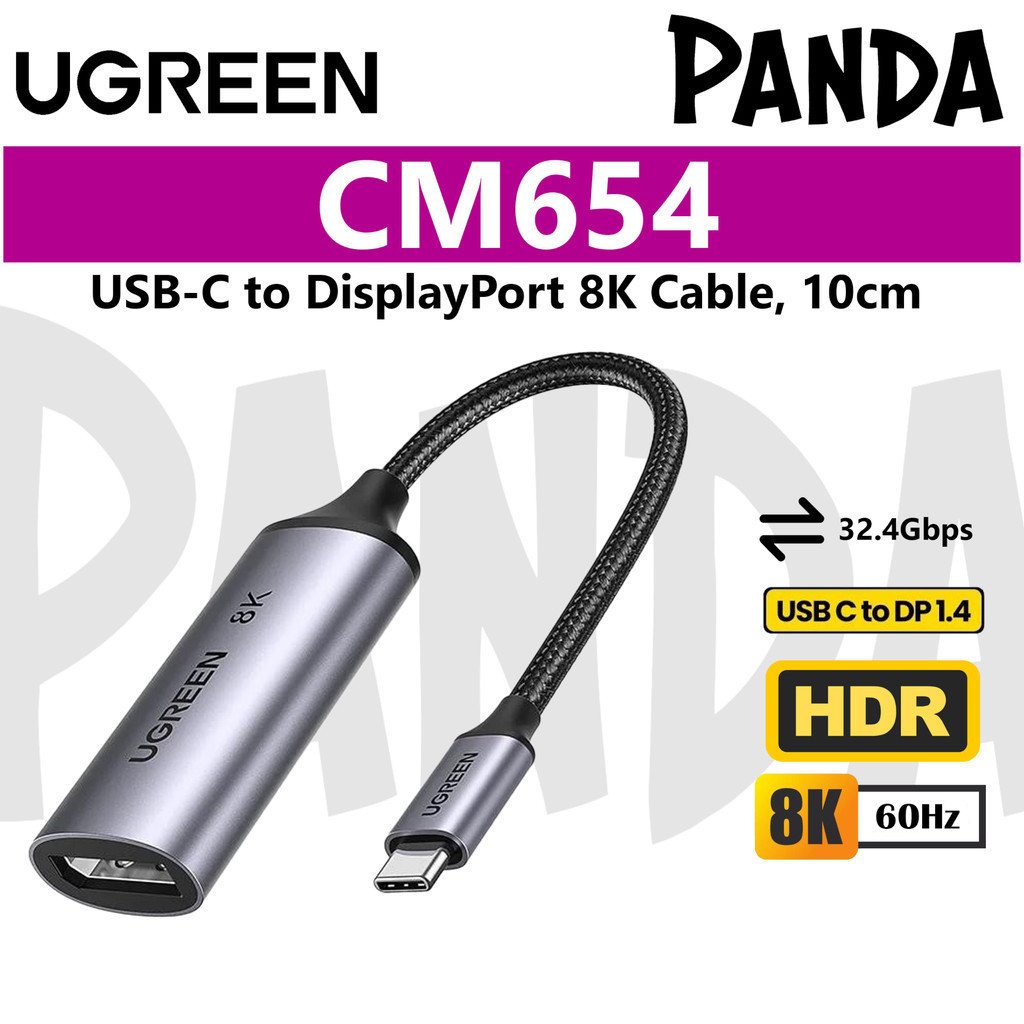 UGREEN USB-C to DisplayPort 8K Cable, 10cm (CM654) | Shopee Singapore