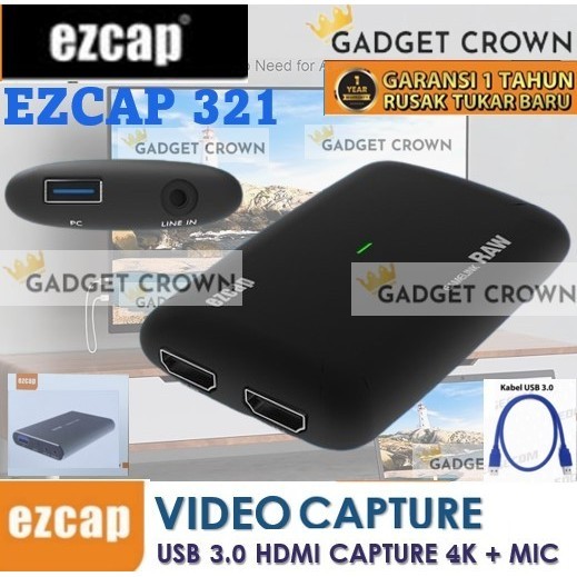 Ezcap 321 USB 3.0 HDMI HD Video Capture Record Stream 4K 4K 120FPS ...