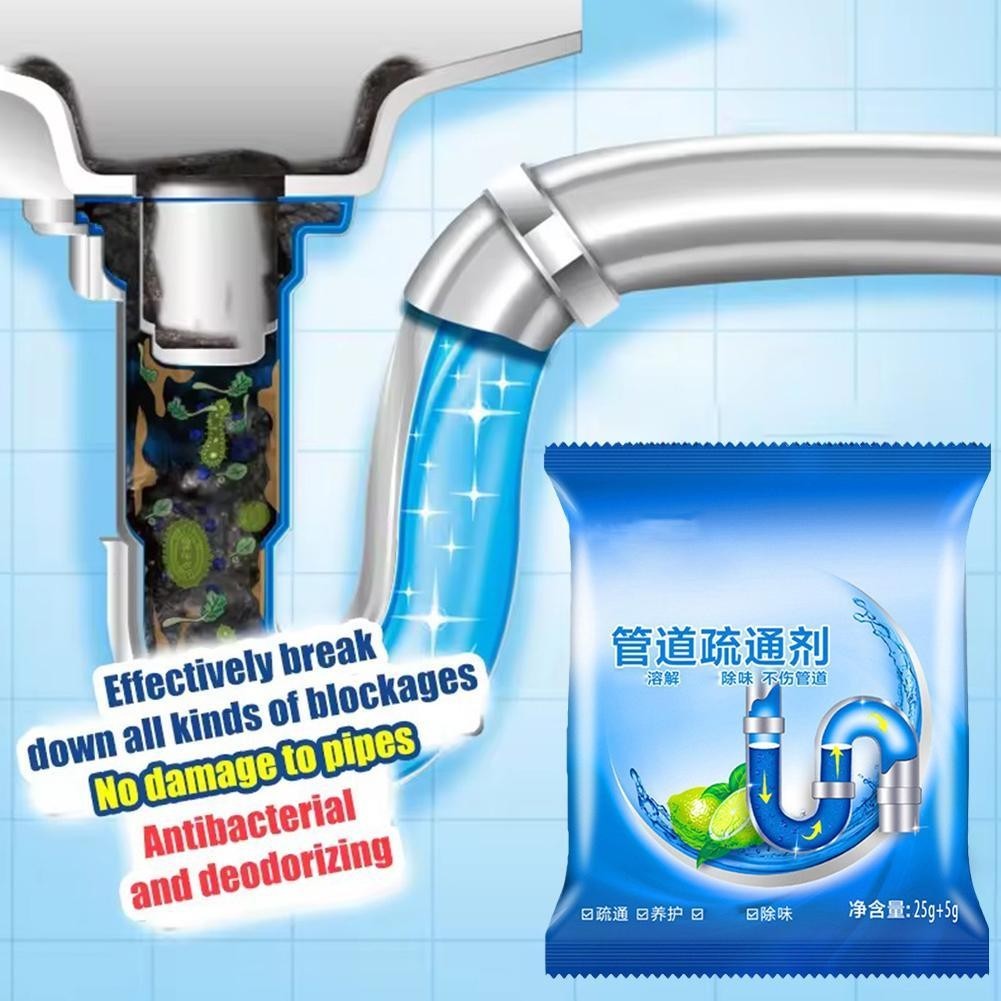 Toilet Drain Cleaning Powder Unblock Clean Pipelines With Powerful ...