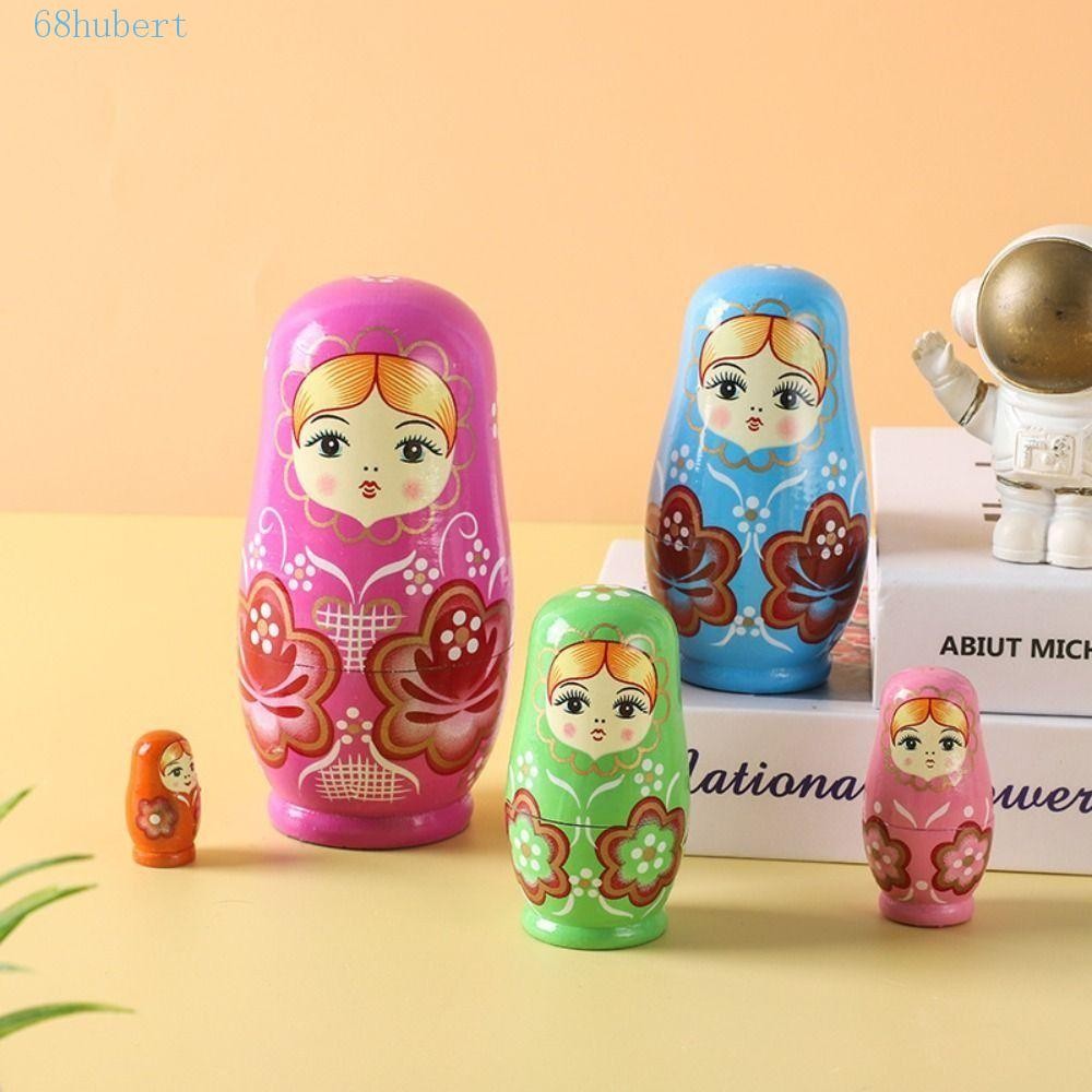 HUBERT 5Pcs/Set Girls Matryoshka Doll, Japanese Girl Coloured Drawing ...