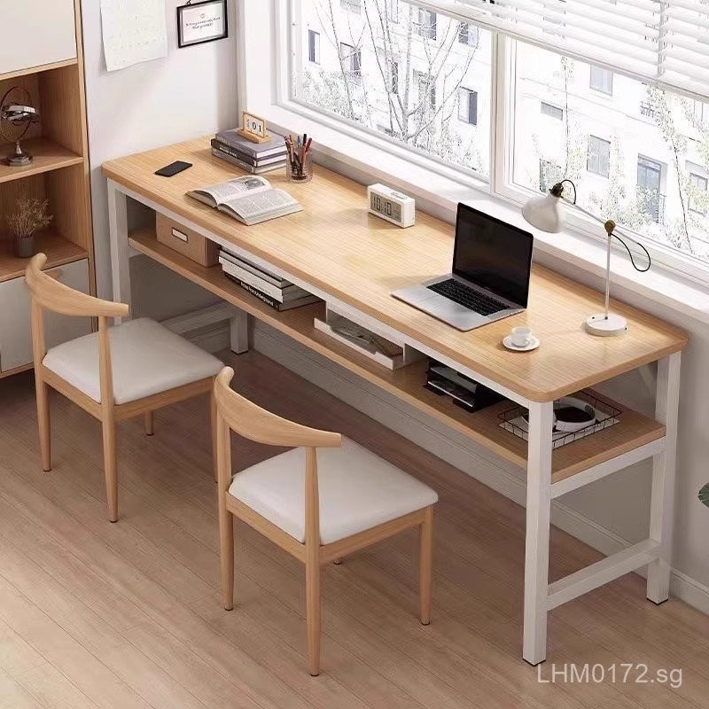 Simple Office Desk Against Wall Study Desk Computer Desk Long Narrow ...