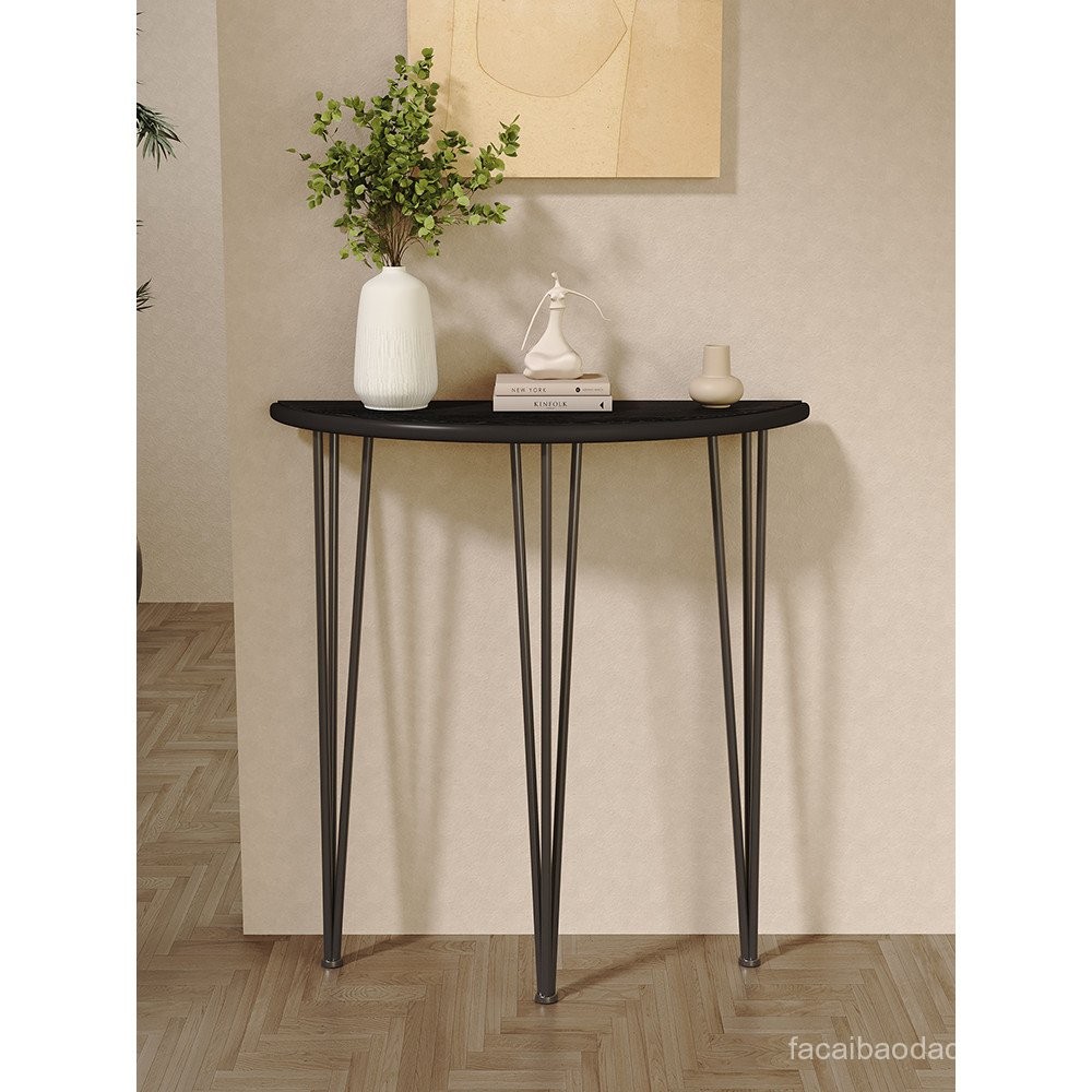 Nordic Solid Wood Simple Narrow Wall Half-Circle Hallway Living Room ...
