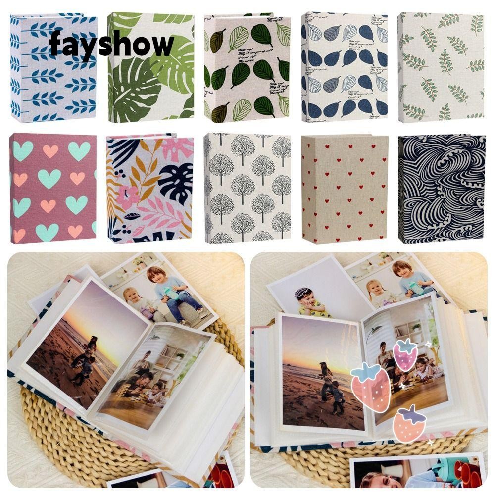 FAY Photo Album, Linen Cover 100 Pockets Small Scrapbook Album ...