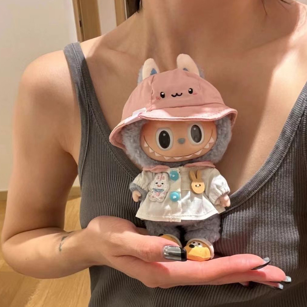 17cm Baby Clothes labubu Cute labubu Cotton Doll Kindergarten Suit ...