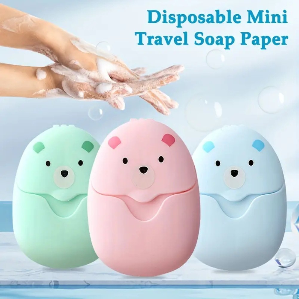 50pcs/box Portable Mini Soap Paper Disposable Paper Soap Travel ...