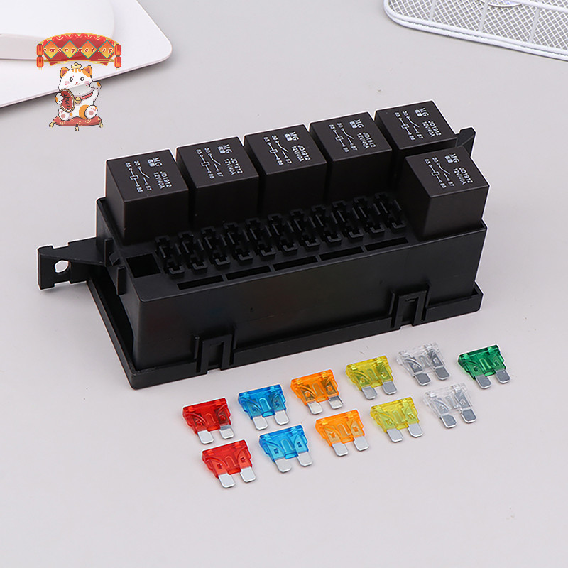 Amonghot> 12V Auto 11 Way Fuse Relay Control Fuse Box Block With 4 Pin ...