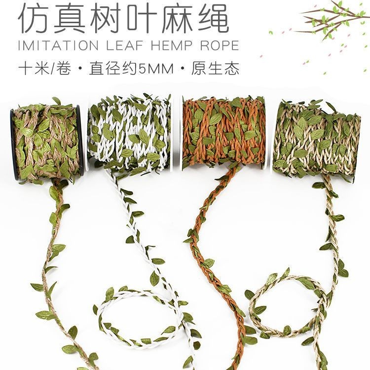 Mori Style Green Colorful Rattan Leaves Hemp Rope Kindergarten ...