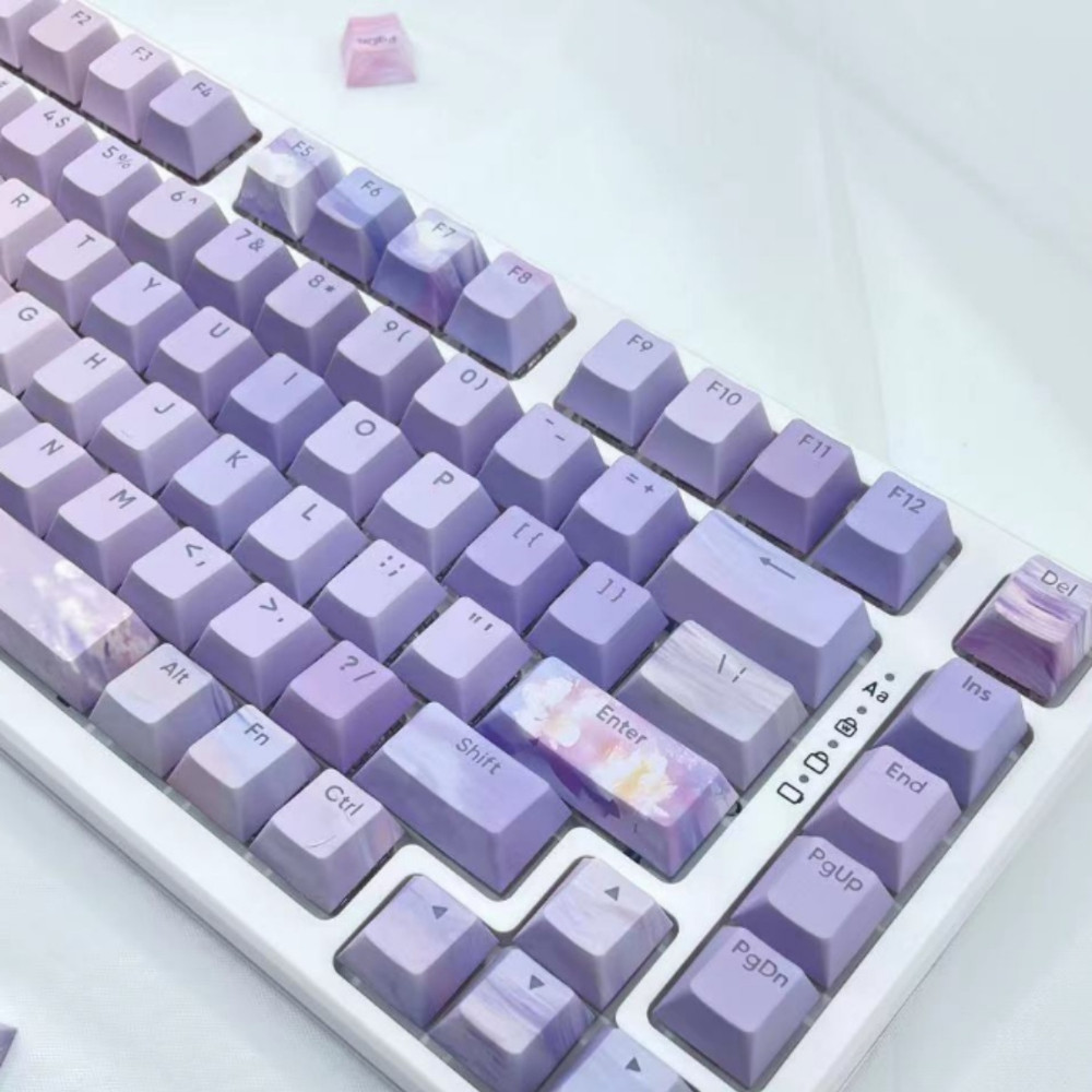 Monet Water Lily Keycaps PBT Five Sides Sublimation 130 Keys Original ...