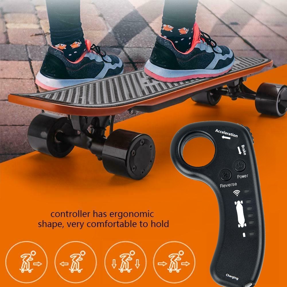 Electric Four-wheeled Skateboard Longboard Remote Control W/ Power ...