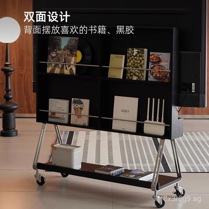 Light Luxury Solid Wood Movable TV Stand Simple Small Apartment Home ...