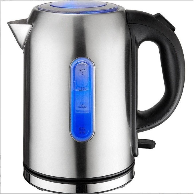 Stainless Steel Electric 1.7L Cordless Kettle (Quiet & Fast Boil 3KW ...