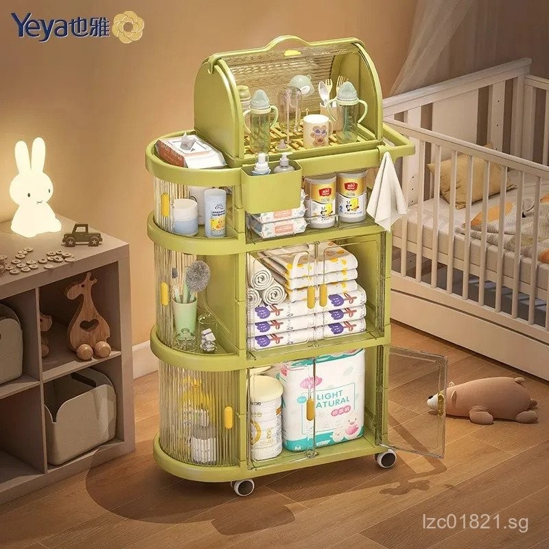 Installation-Free Shelf with Wheels Household Folding Baby Trolley Milk ...