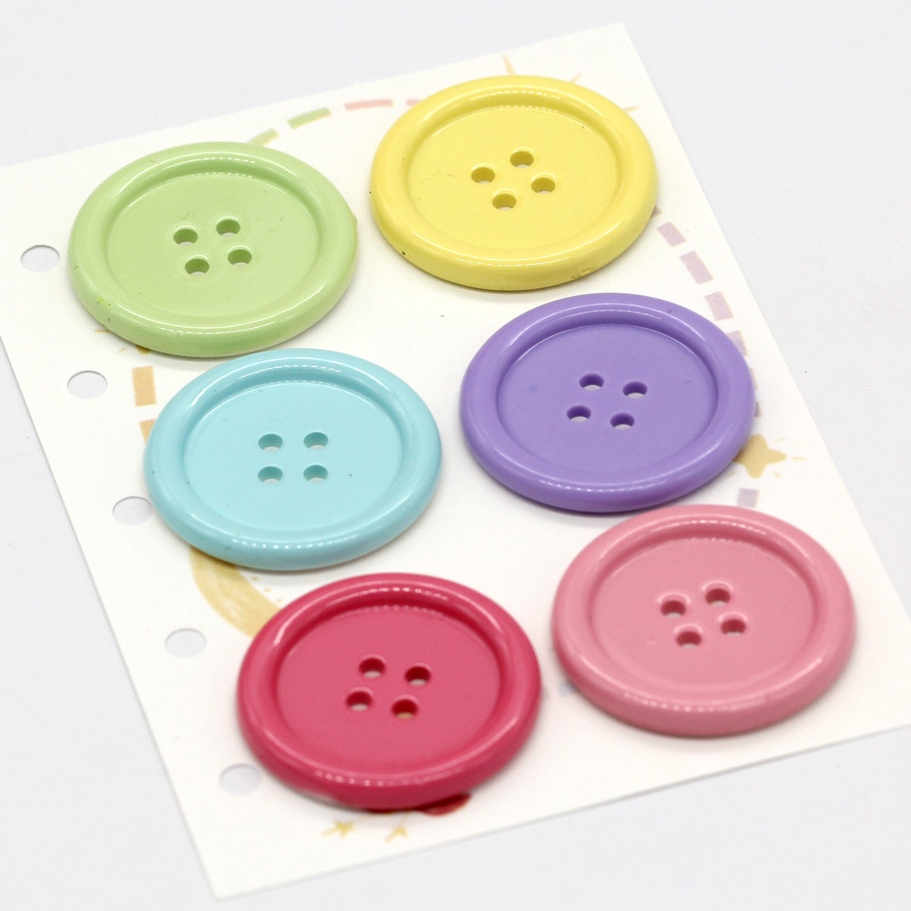 10Pcs/set 30mm Large Round Colorful Plastic Buttons for Clothing Women ...