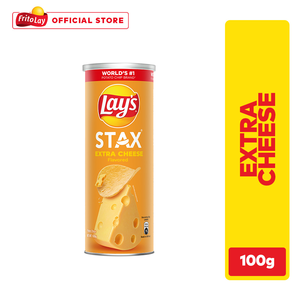 Lay's Stax Extra Cheese Potato Chips 100g | Shopee Singapore