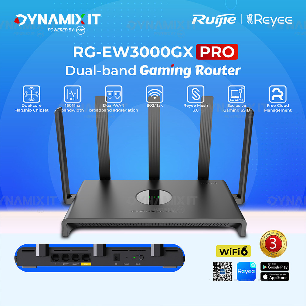 Ruijie RG-EW3000GX PRO 3000M Wi-Fi 6 Dual-band Gigabit Gaming Router ...