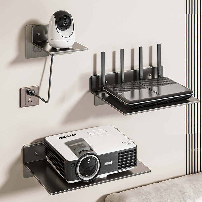 No-Drill Wall Mounted Router Rack - Heavy Duty Cable Management Shelf ...