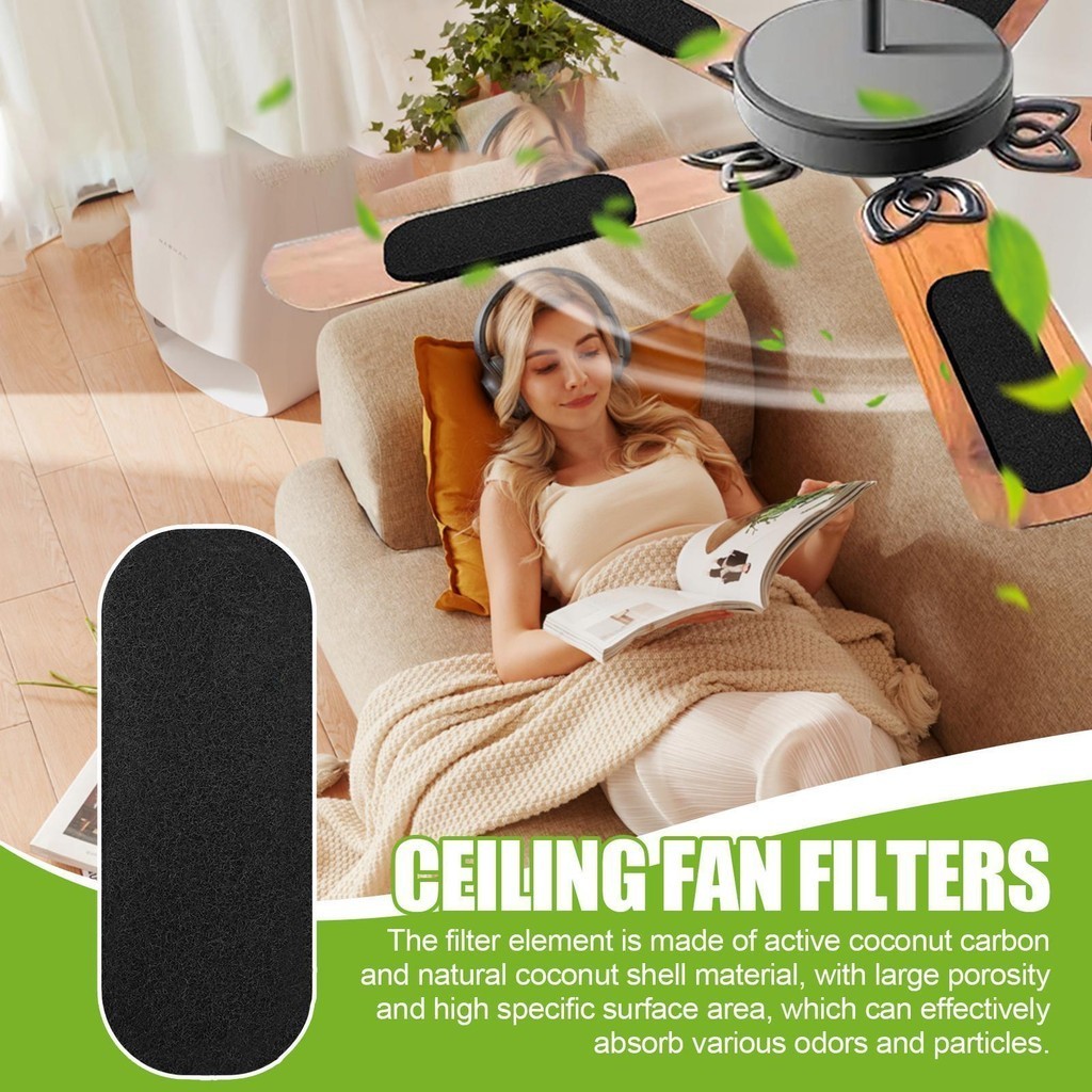 Activated Coconut Charcoal Air Filters Ceiling Fan Odor Eliminator And ...