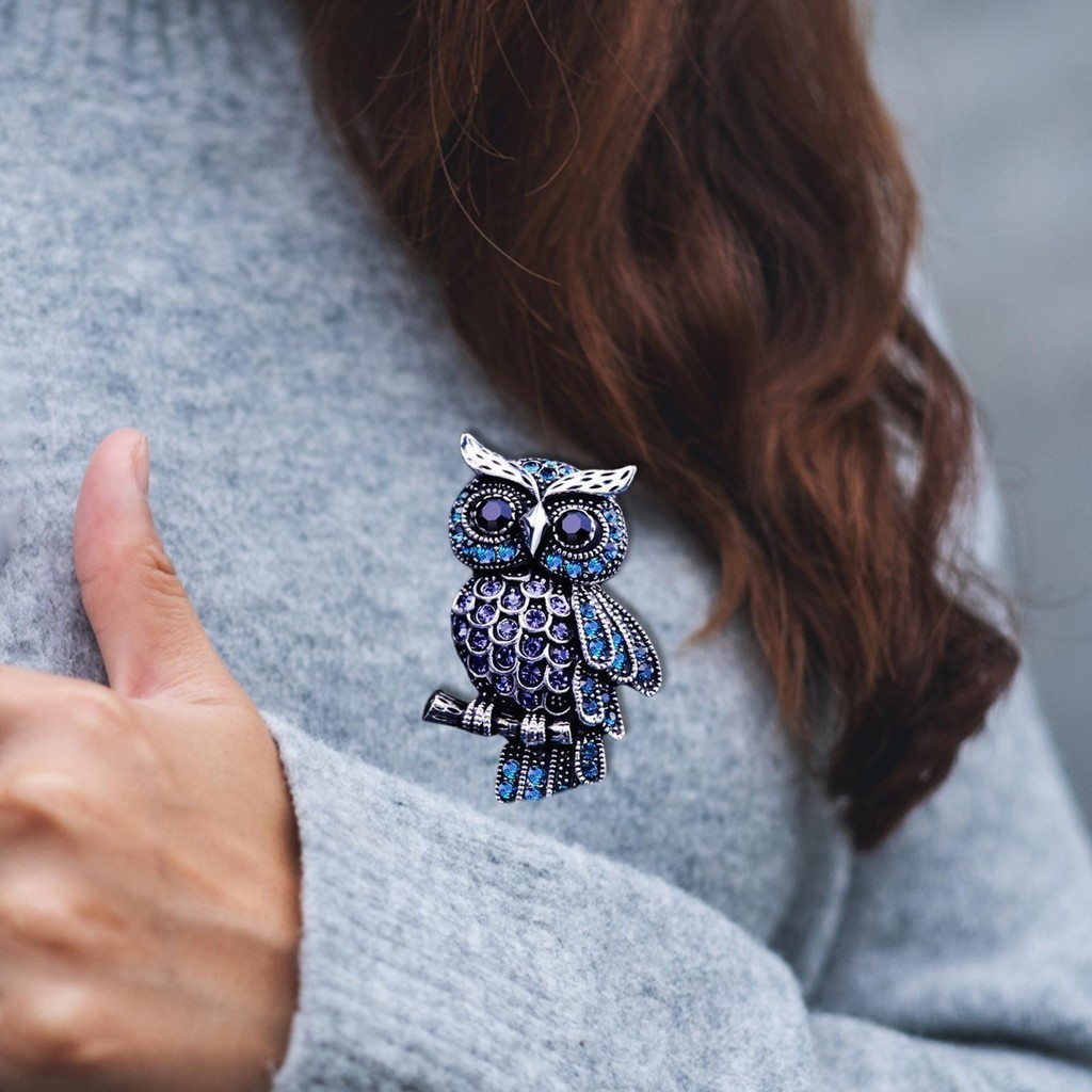 Crystal Owl Brooch Owl Rhinestone Brooch Men's Women's Clothing ...