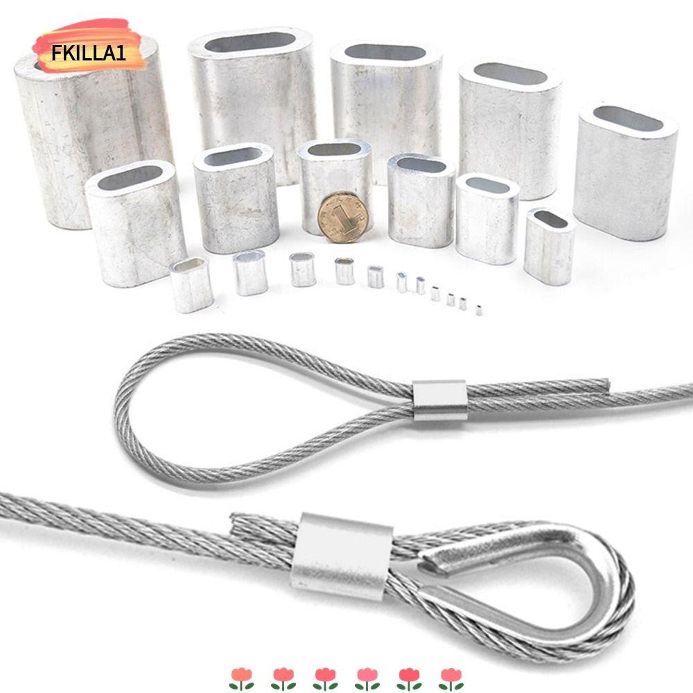 FKILLAONE 10-50Pcs Crimp Sleeve, Oval M1 to M12 Cable Clip, Durable ...