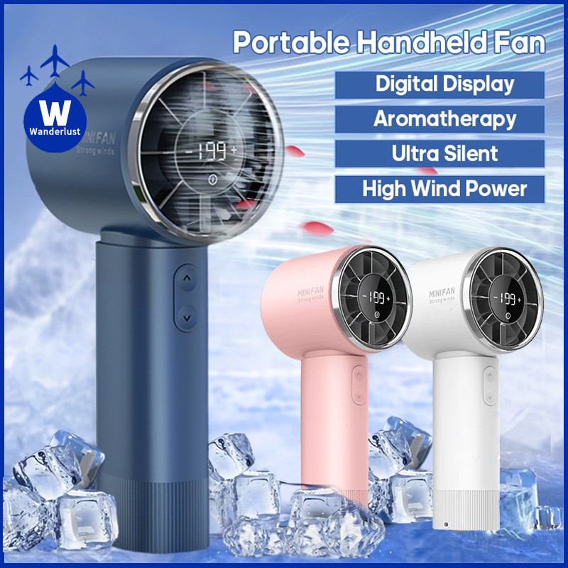 High speed handheld fan USB charging adjustable speed (1-199) desktop ...