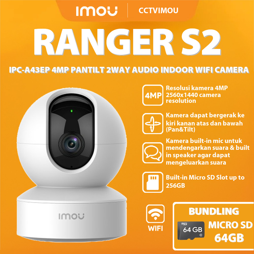 Imou RANGER S2 IPC-A43EP 4MP PANTILT 2WAY AUDIO INDOOR WIFI CAMERA FREE ...