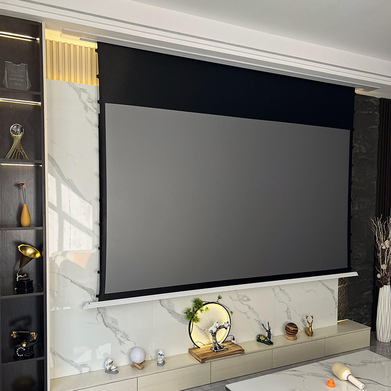 Hidden Projection Ceiling Curtain Electric Lifting Home Voice Remote ...