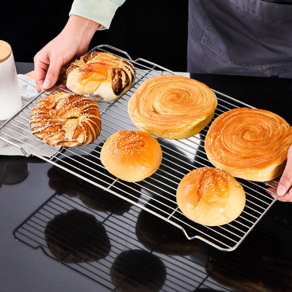 Nonstick Metal Cake Cooling Rack Grid Net Baking Tray Cookies Biscuits ...