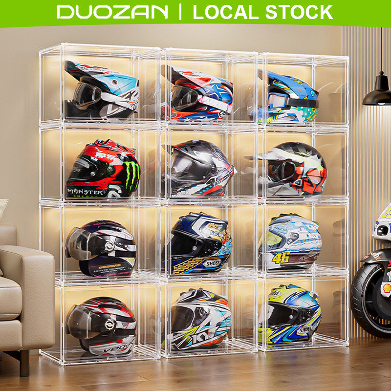 DUOZAN Transparent Helmet Storage Box Acrylic Helmet Display Box ...
