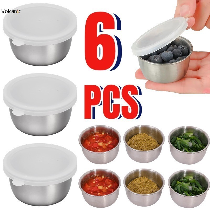 40ml Portable Small Round Salad Sauce Cup Container with Lid Leakproof ...