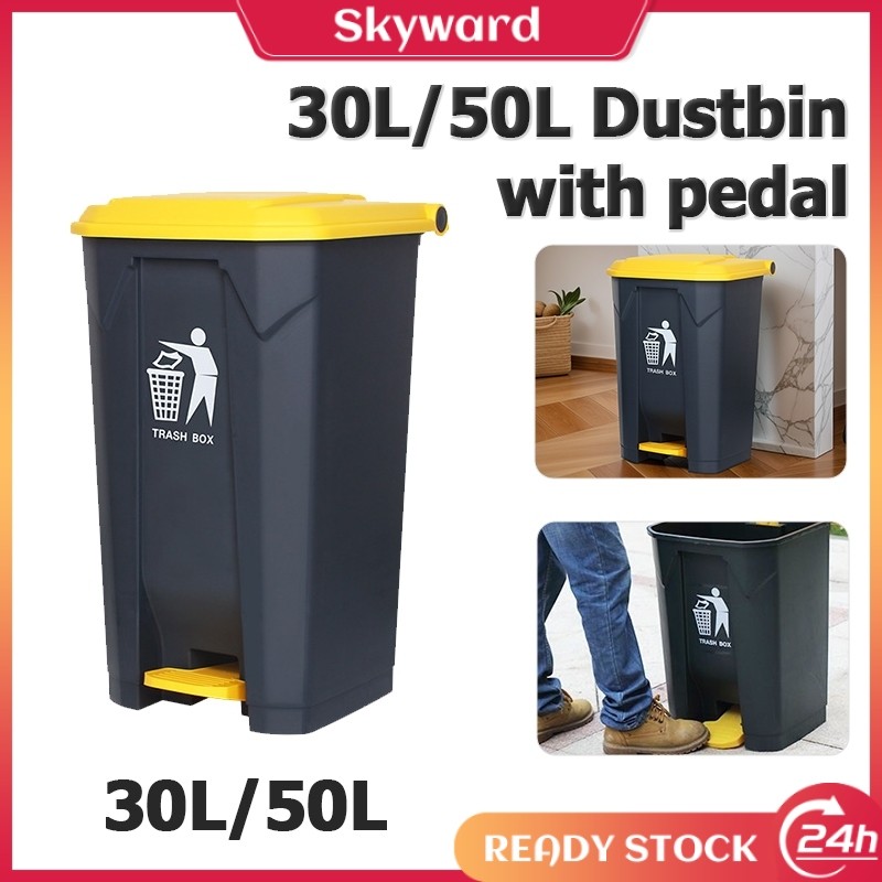 30L/50L Plastic Commercial Dustbin with Foot Dustbin with Pedal Dust ...