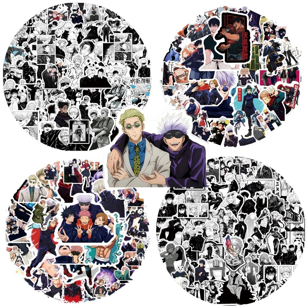 50PCS Black and White Colorful Anime Jujutsu Kaisen Gojo Satoru ...