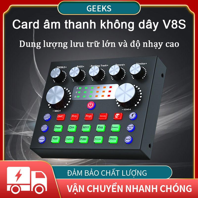 V8s Realistic Sensitive Wireless Sound Card Bm800 Large Capacity Audio ...