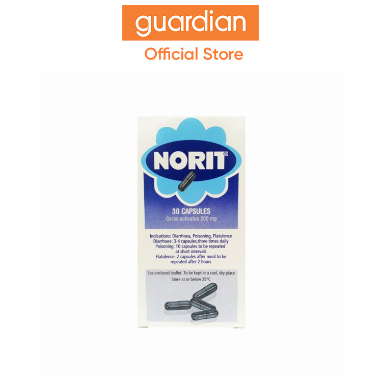 Norit Carbo Activatus 200mg Charcoal Detox Capsules, 30 caps | Shopee ...