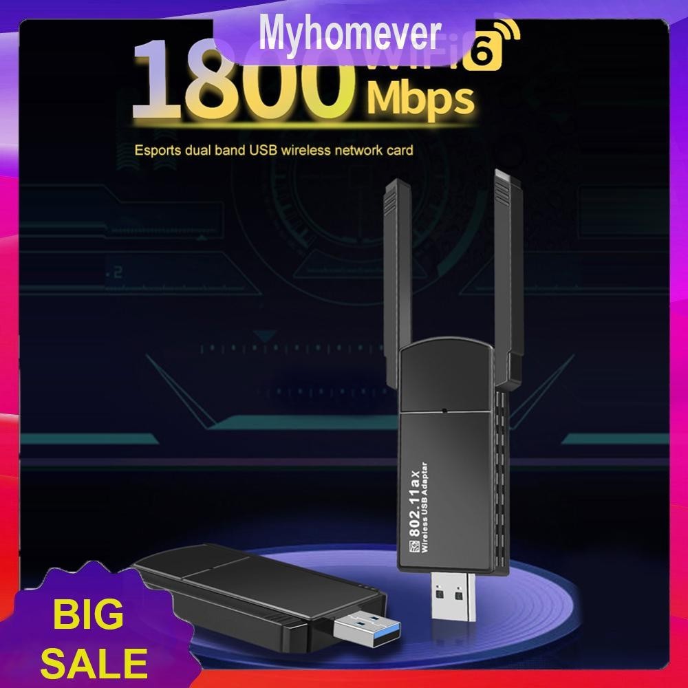 WiFi6 USB WiFi Adapter USB 3.0 Wireless Network Card 2.4G/5GHz 1800Mbps ...