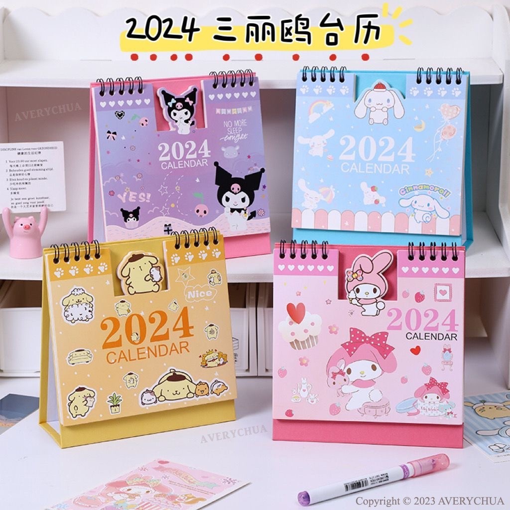 Sanrio Calendar 2024 Cute Cartoon Desk Calendar 2024 Kuromi Melody ...