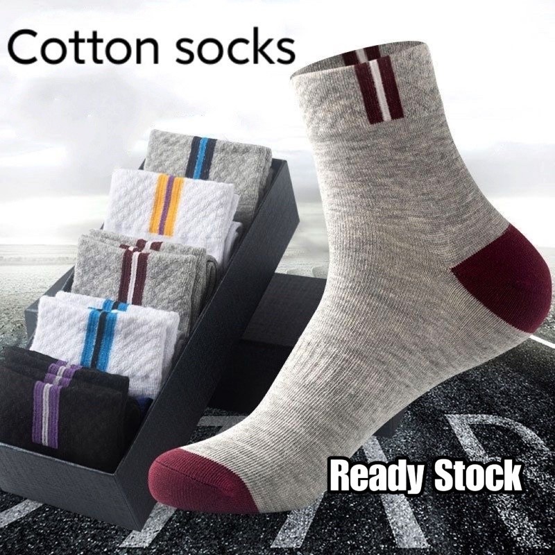 Stokin Nipis Tinggi Sport Socks High Cut Cotton Breathable Deodorant ...