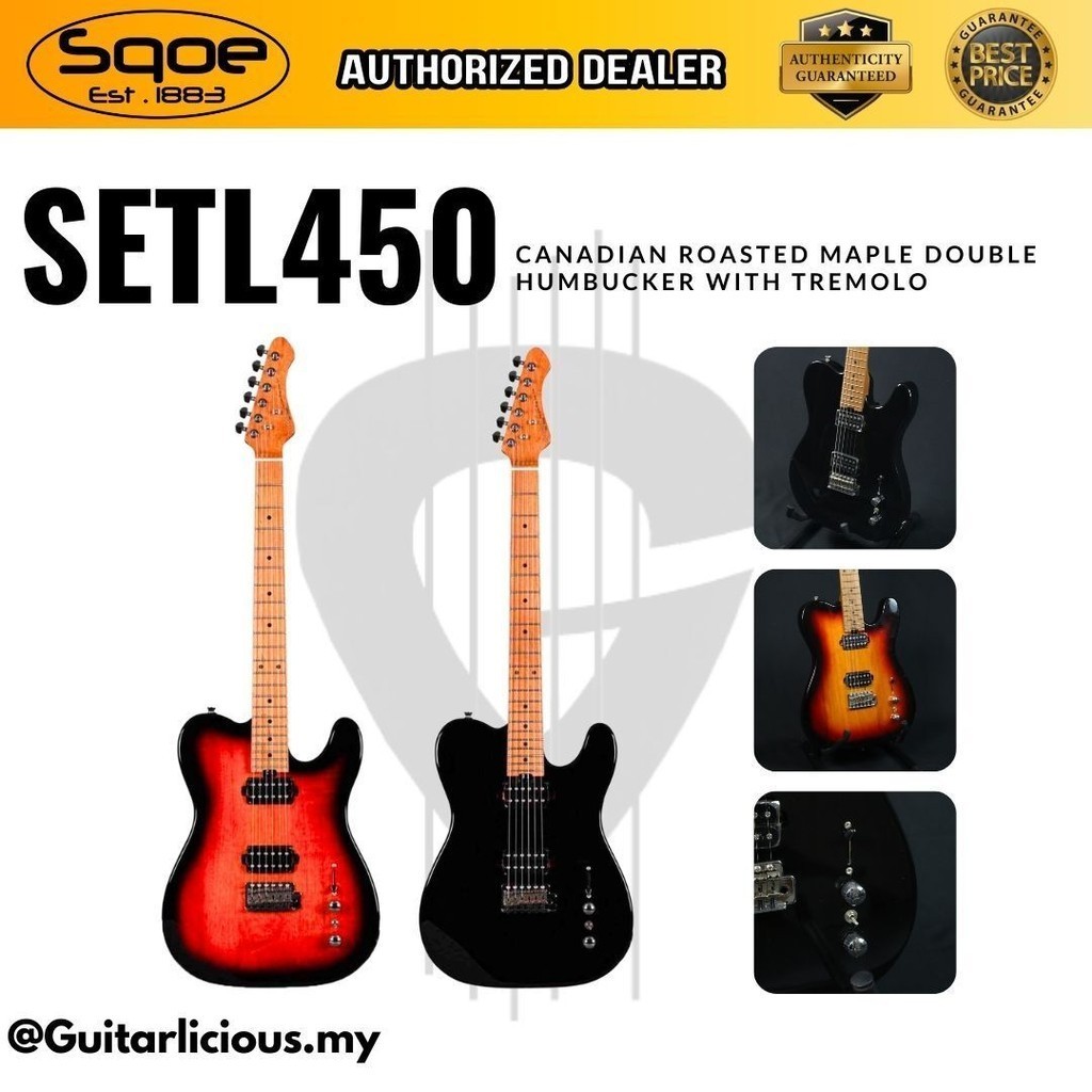 SQOE SETL450 HH Canadian Roasted Maple Fretboard Telecaster with ...