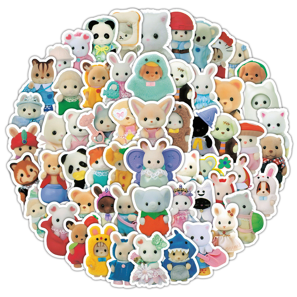 100PCS Cute Cartoon Calico Critters Waterproof Graffiti Stickers for ...