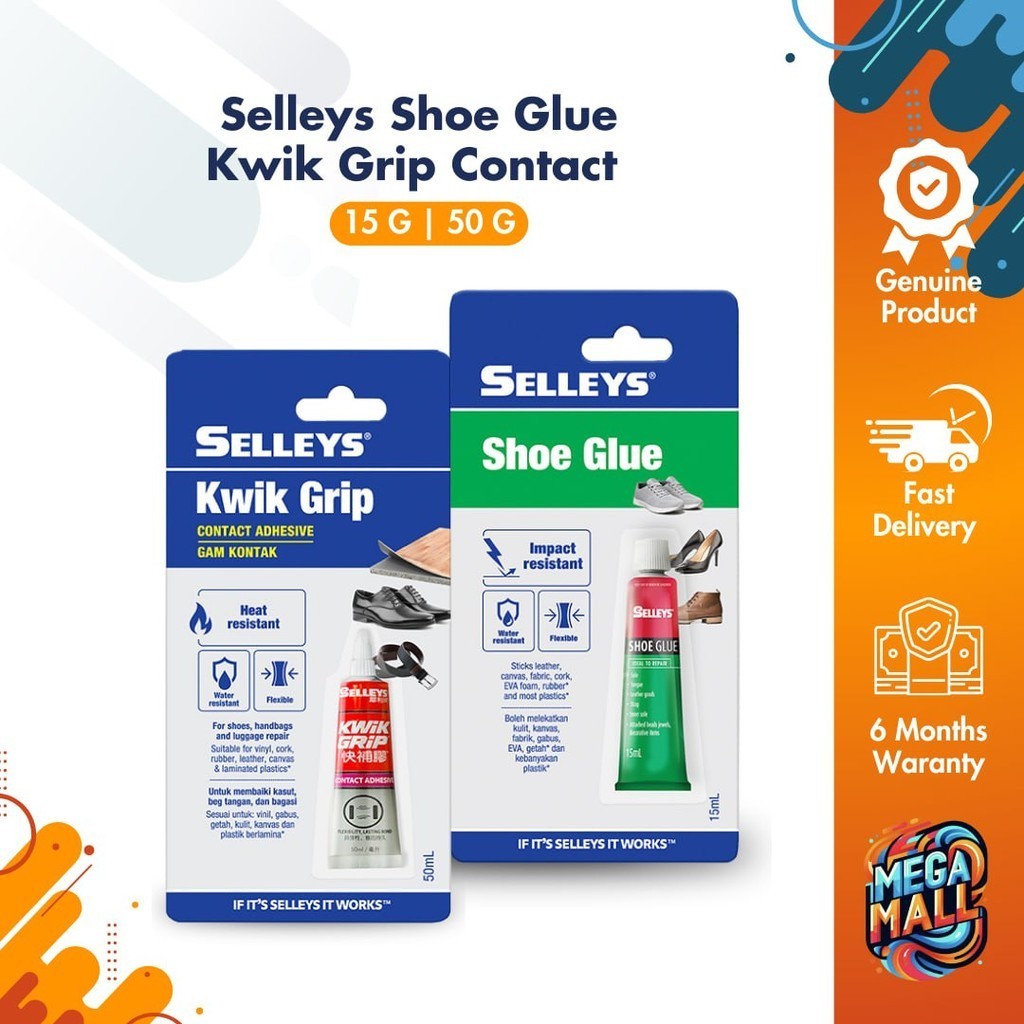 Selleys Shoe Glue Kwik Grip Contact Adhesive Strong Bond Weather Impact ...