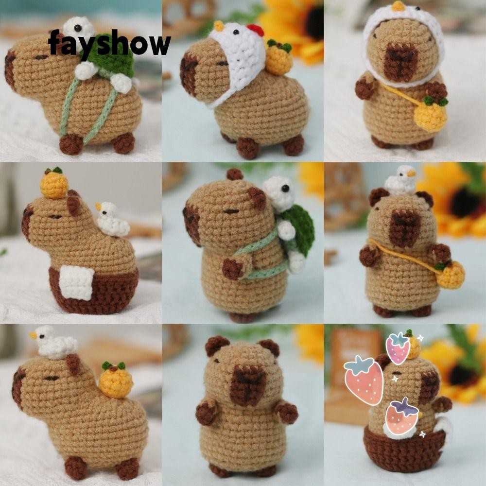 FAY Capybara DIY Crochet Kit, Beginner DIY Set Crochet Stuffed Animal ...