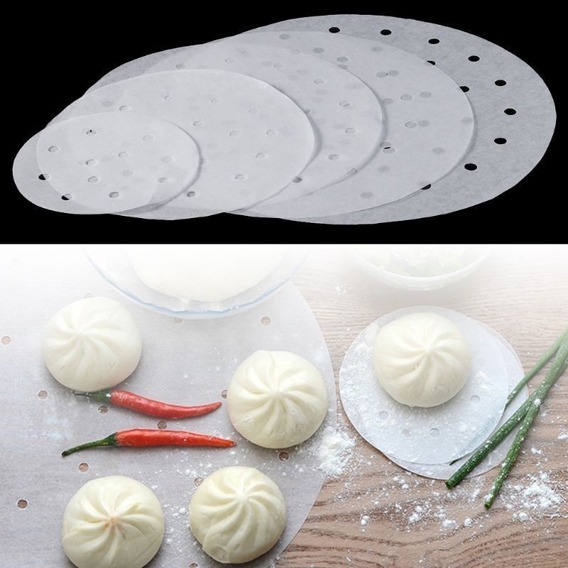 【HEARWT】100PCS Round Disposable Perforated Paper Steamer Paper Liners ...